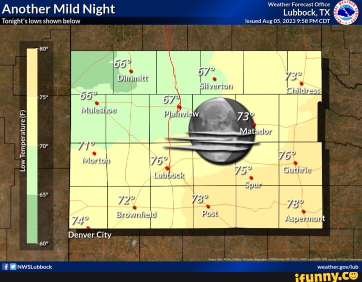 Another Mild Night Tonight's lows shown below Issued Aug 05, 2023 PM ...