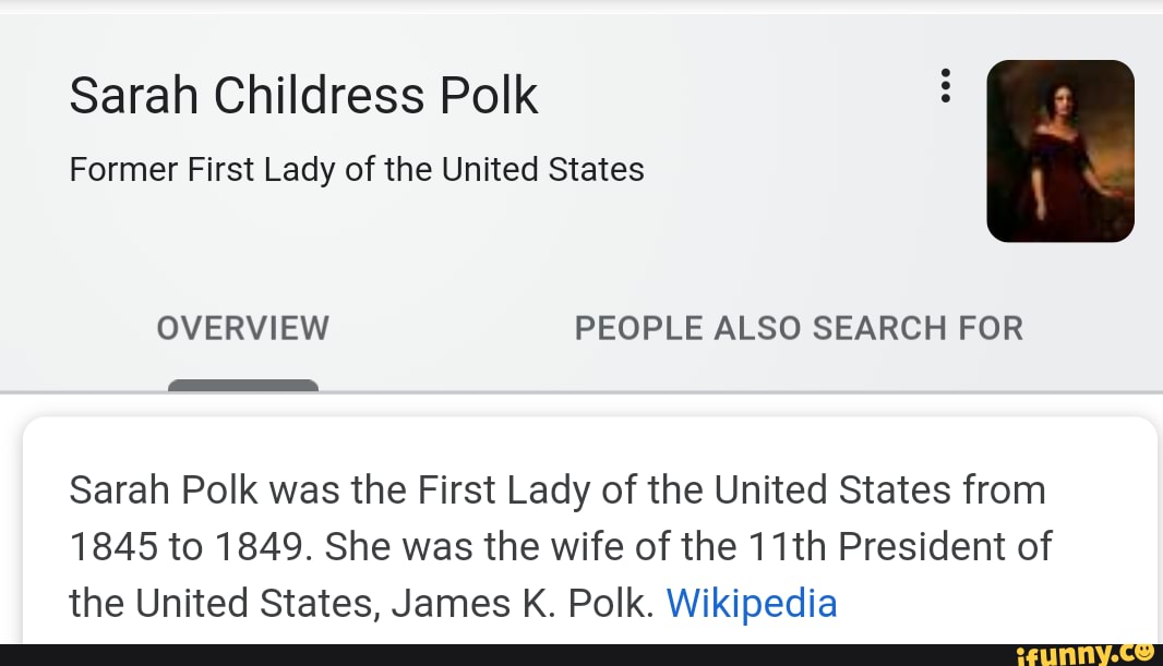 Sarah Childress Polk Former First Lady of the United States Sarah Polk ...