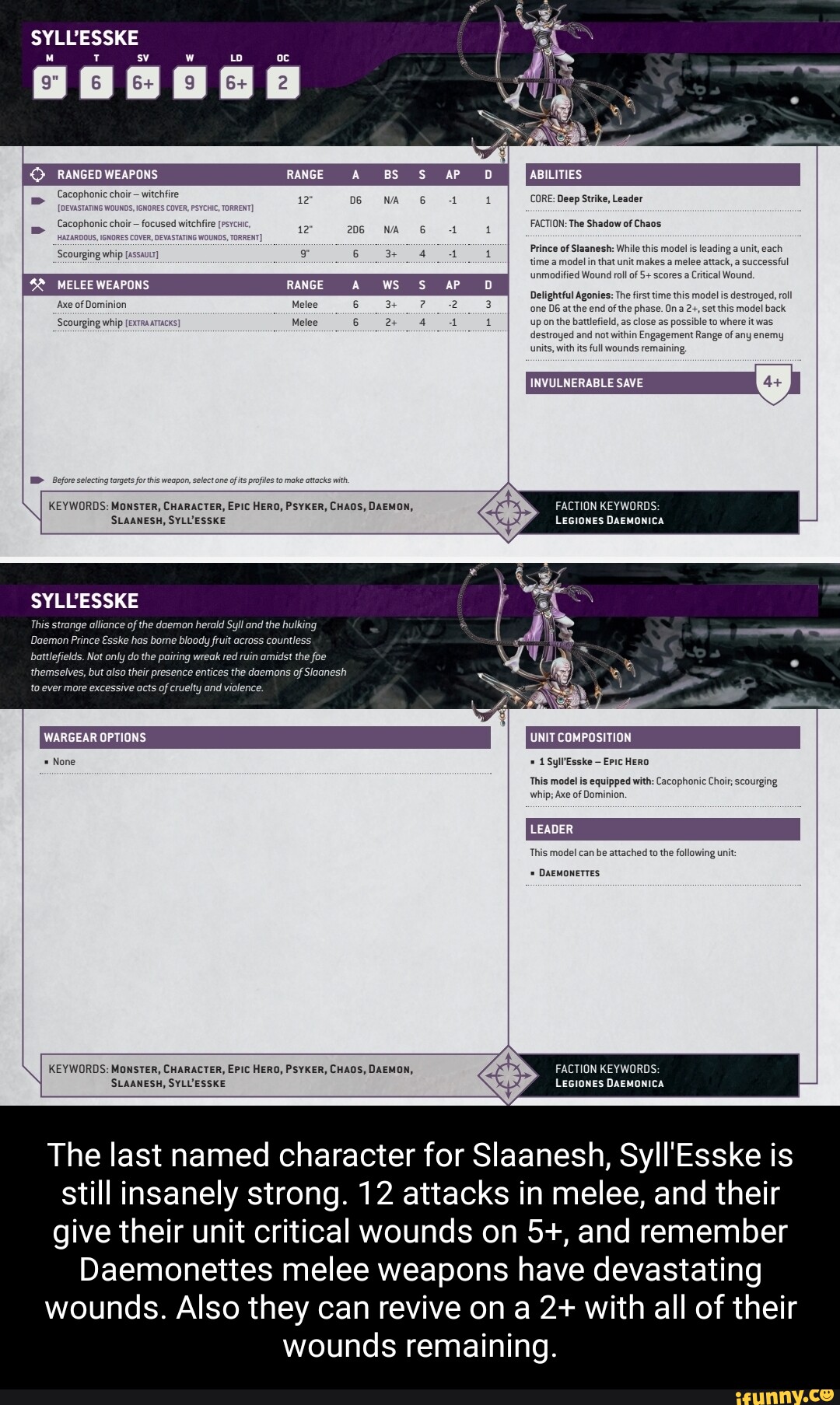 SYLLESSKE RANGED WEAPONS ABILITIES CORE: Deep Strike, Leader FACTION ...
