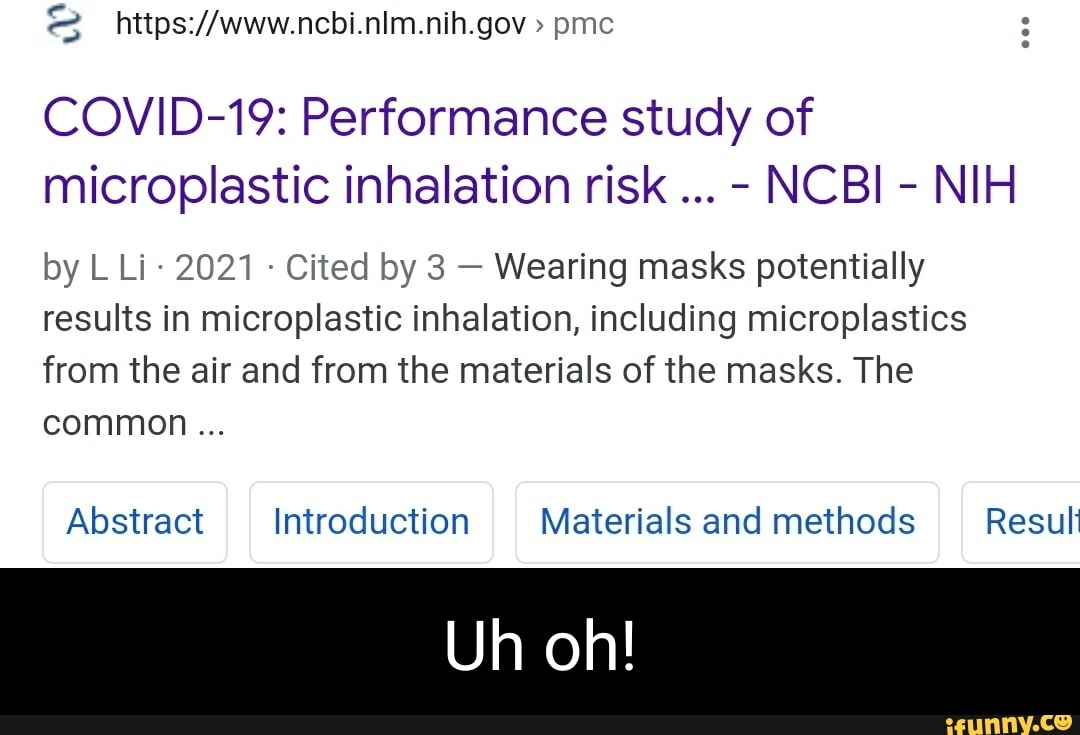 COVID-19: Performance study of microplastic inhalation risk - NCBI ...