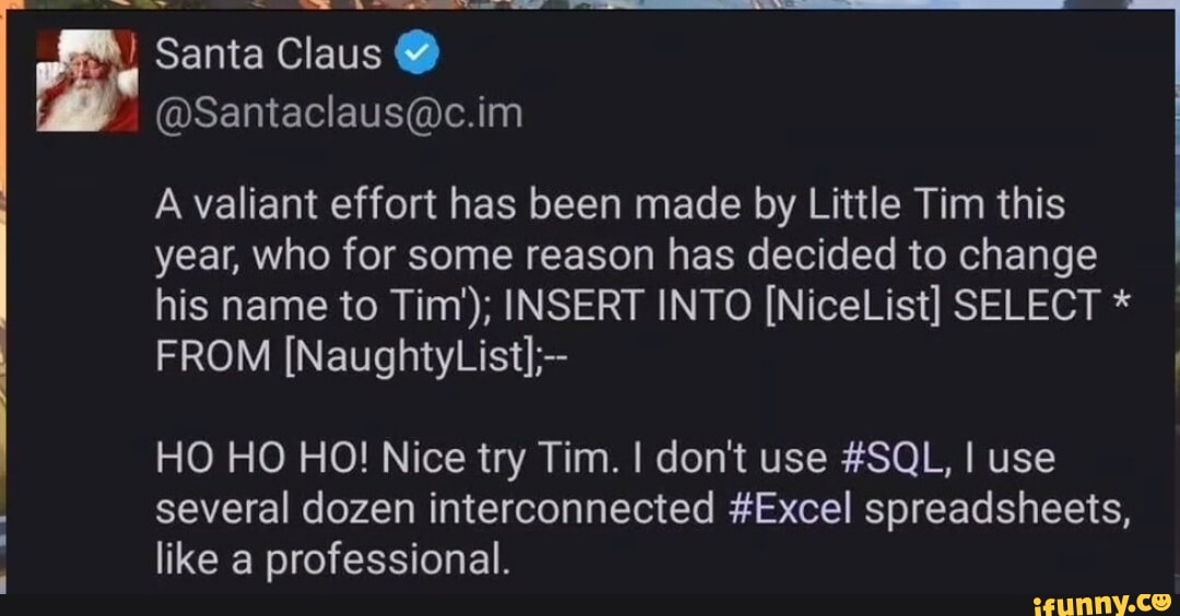 Santa Claus @ A valiant effort has been made by Little Tim this year ...