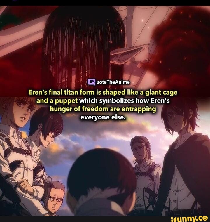 Ghuotetheanime Even's final titan form is shaped like a giant cage and ...
