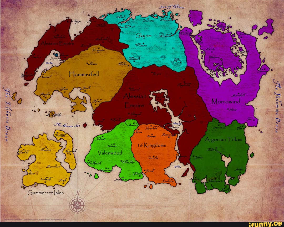Political map of tamriel in 1E 1033 - 1E 1192 - Summerset Isles - iFunny