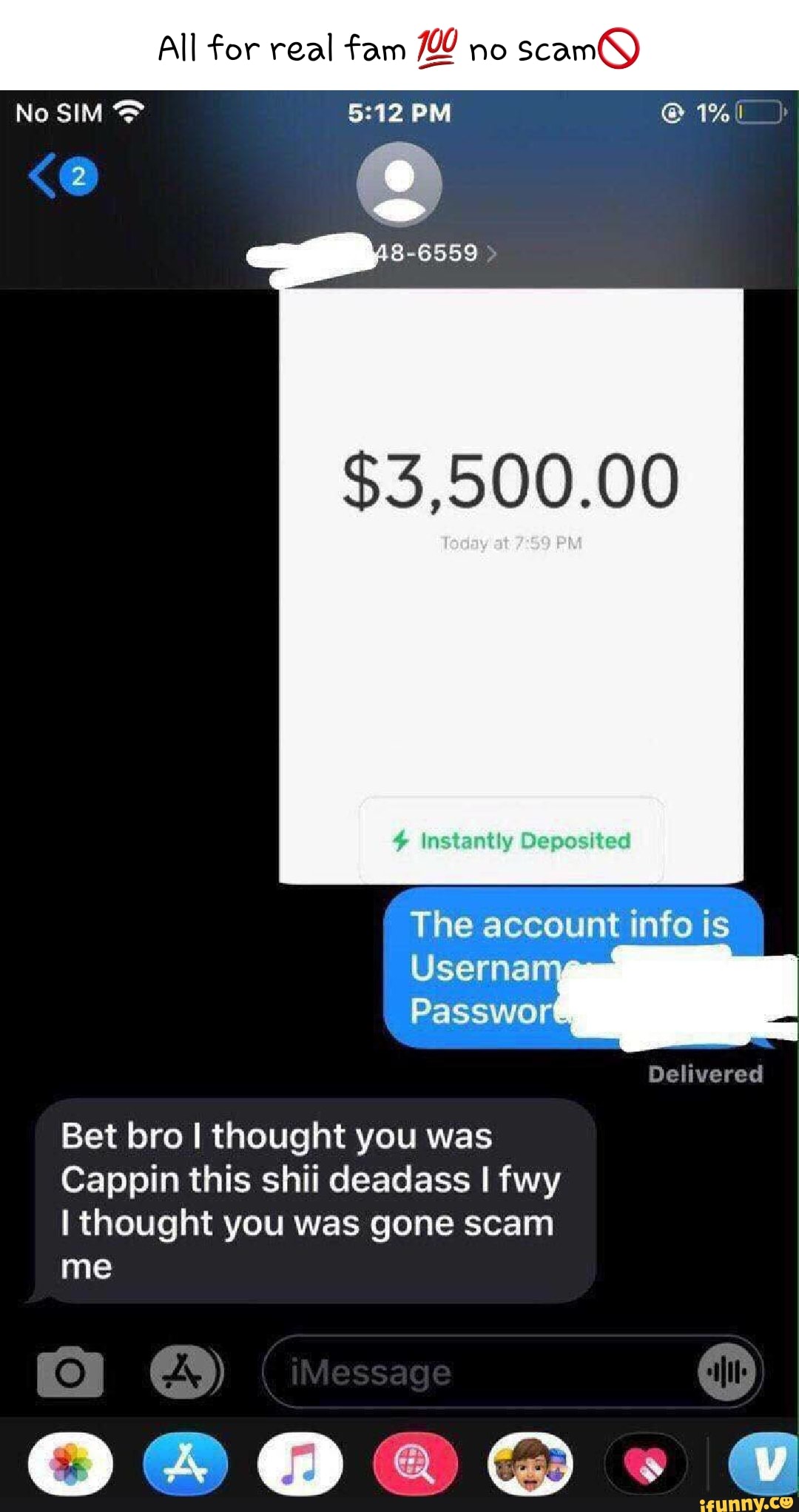 All for real fam no scam No SIM PM @ 2 $3,500.00 Instantly Deposited ...