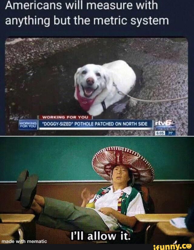 Americans will measure with anything but the metric system made wi ...