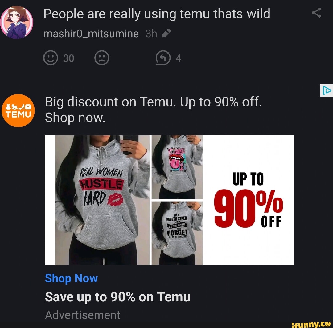 People are really using temu thats wild mashirO_mitsumine TEMU 30 (a ...