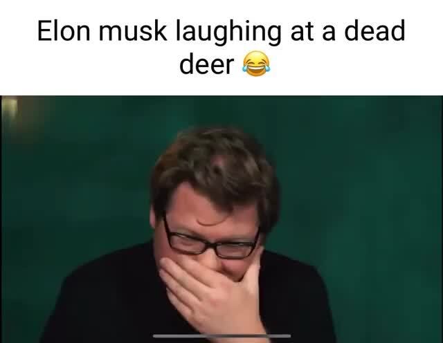 Elon musk laughing at a dead deer - )