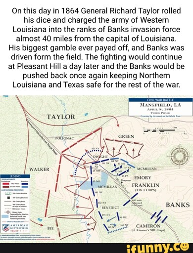 On this day in 1864 General Richard Taylor rolled his dice and charged ...