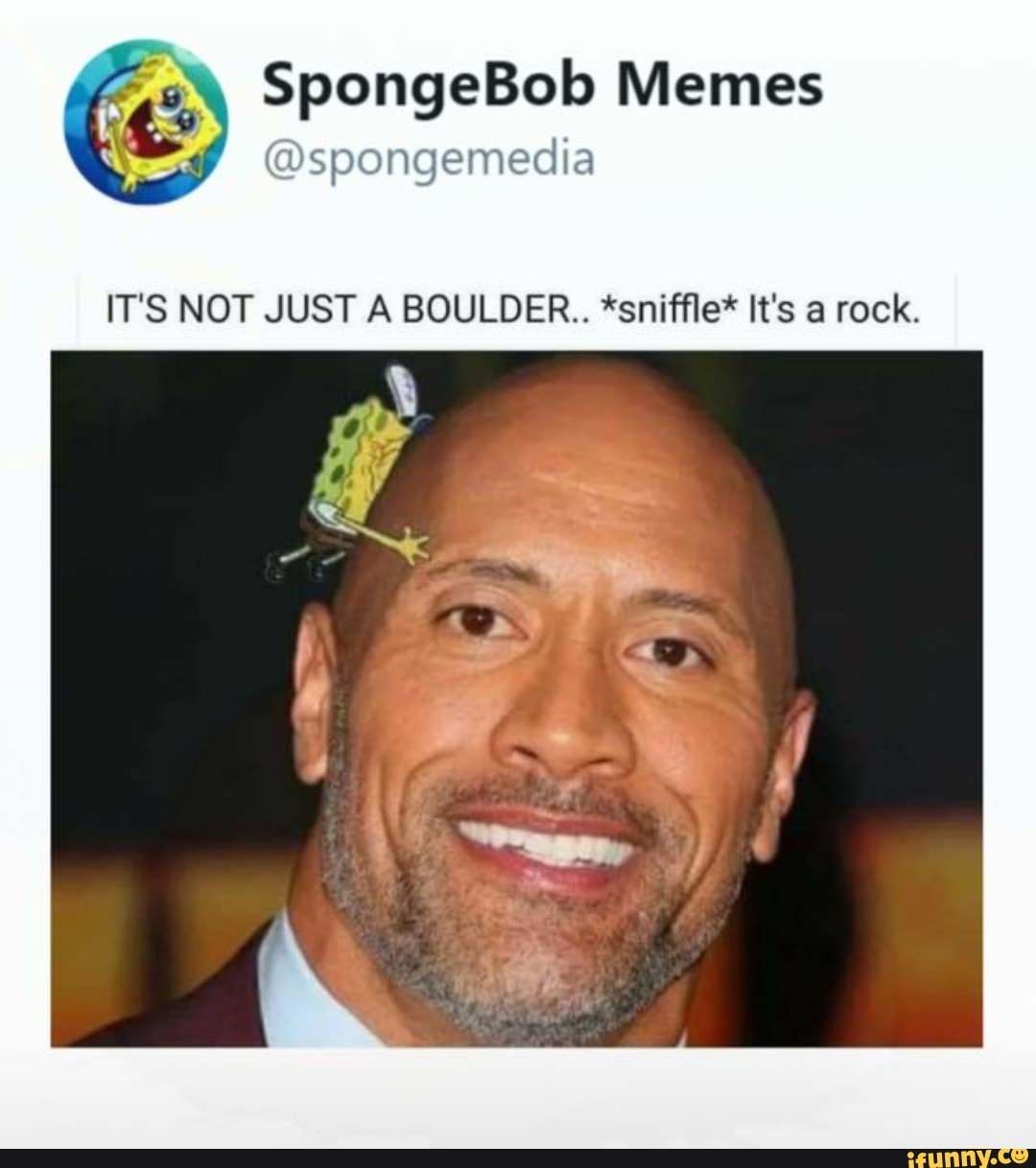 É- O SpongeBob Memes IT'S NOT JUST A BOULDER.. *sniffle* It's a rock ...