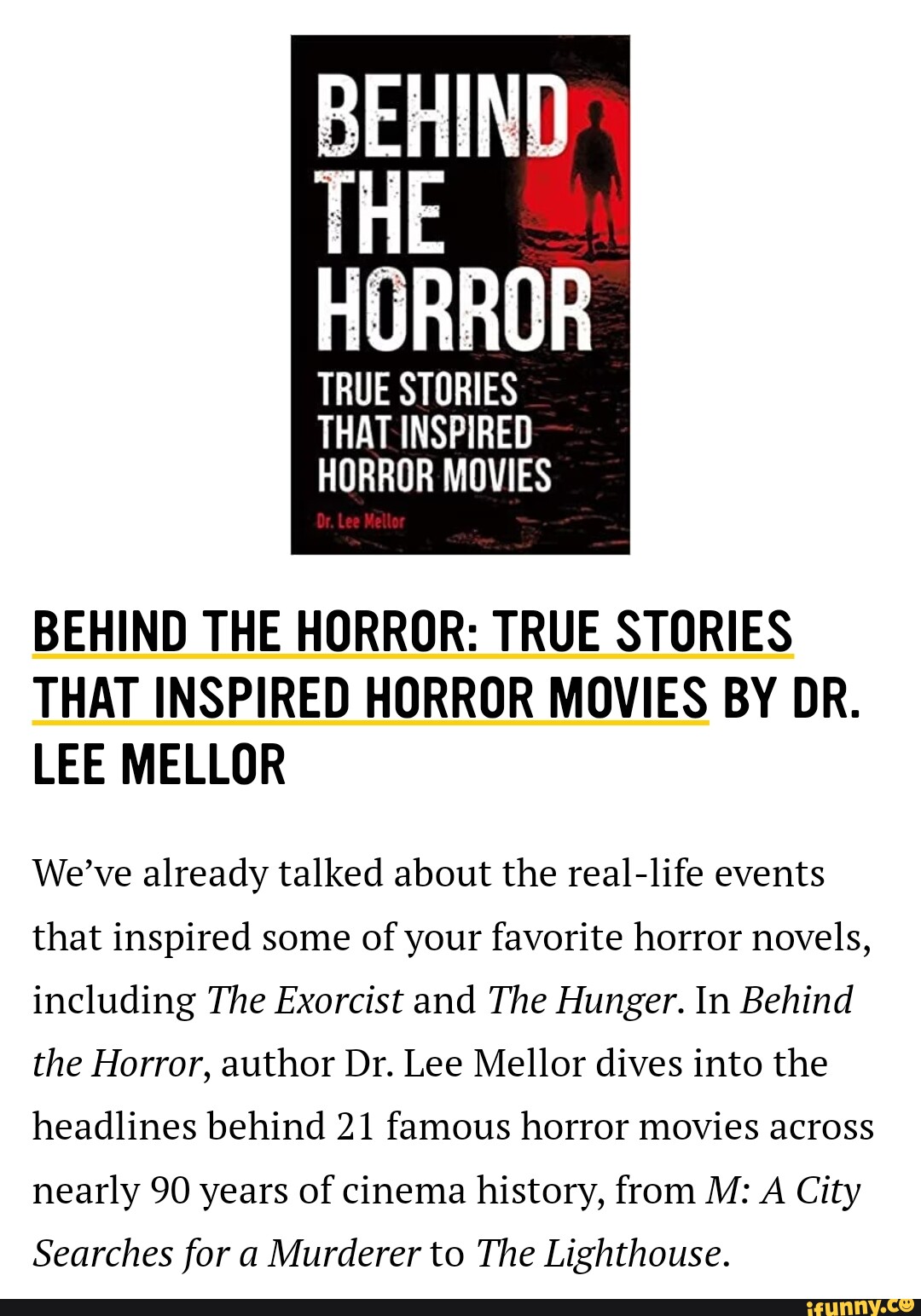 BEHIND THE HORROR TRUE STORIES THAT INSPIRED HORROR MOVIES BEHIND THE ...