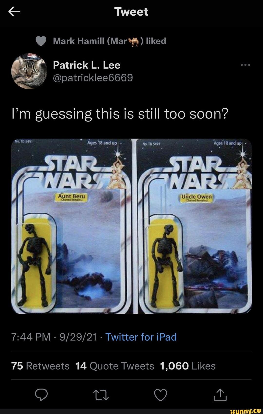 At least Luke has a sense of humor about it. - Tweet Mark Hamill (Mar*4 ...