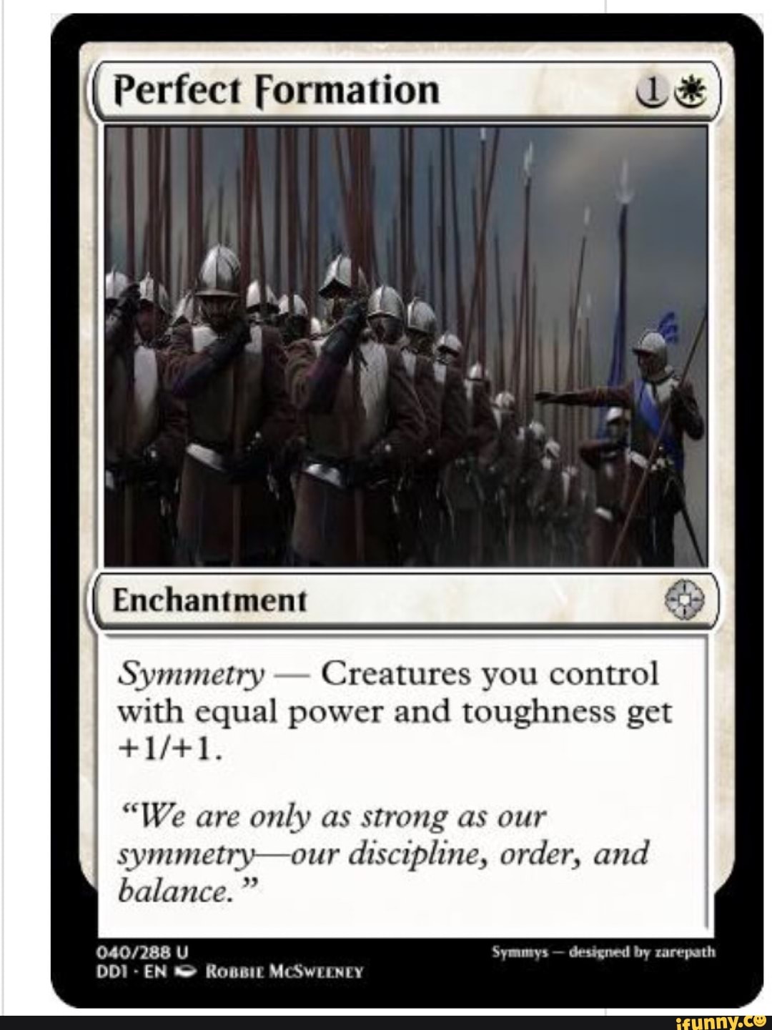 Enchantment Symmetry Creatures you control with equal power and ...