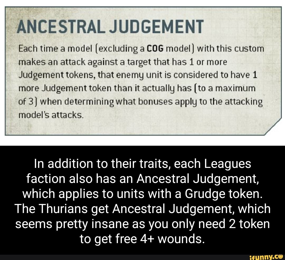 ANCESTRAL JUDGEMENT Each time a model (excluding a COG model) with this ...