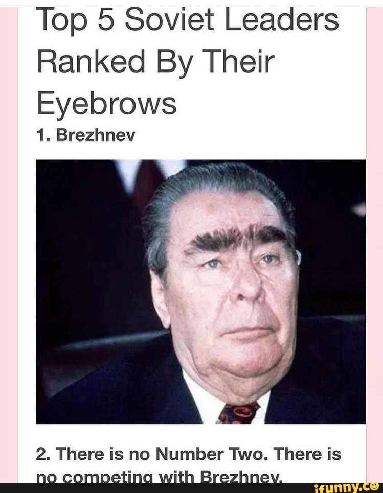 Top 5 Soviet Leaders Ranked By Their Eyebrows 1. Brezhnev 2. There is ...