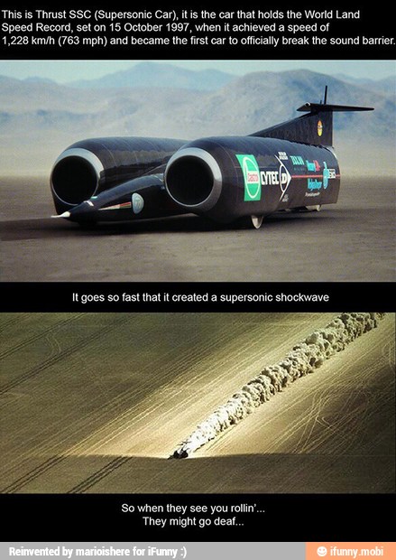This is Thrust SSC (Supersonic Car), itis the car that holds the World ...