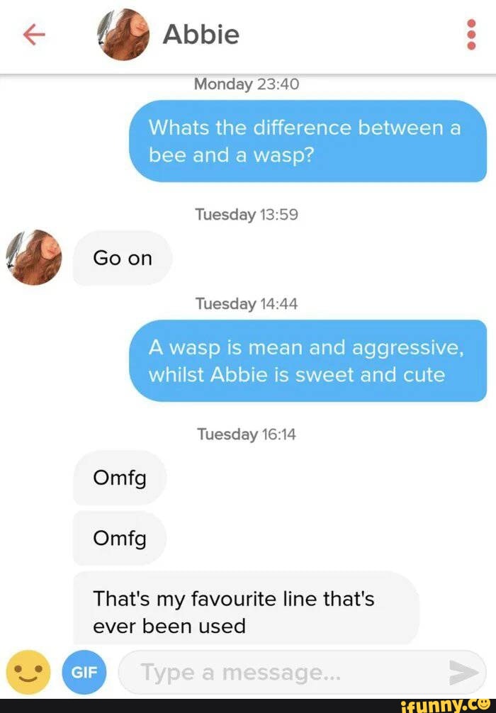 Abbie Monday Whats the difference between a bee and a wasp? Go on A ...