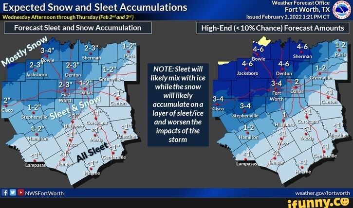 Weather Forecast Office Expected Snow and Sleet Accumulations Fort ...