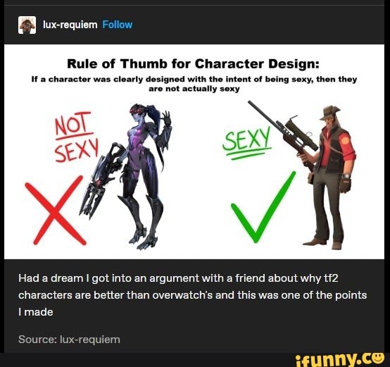 Lux-requiem Rule of Thumb for Character Design: If a character was ...