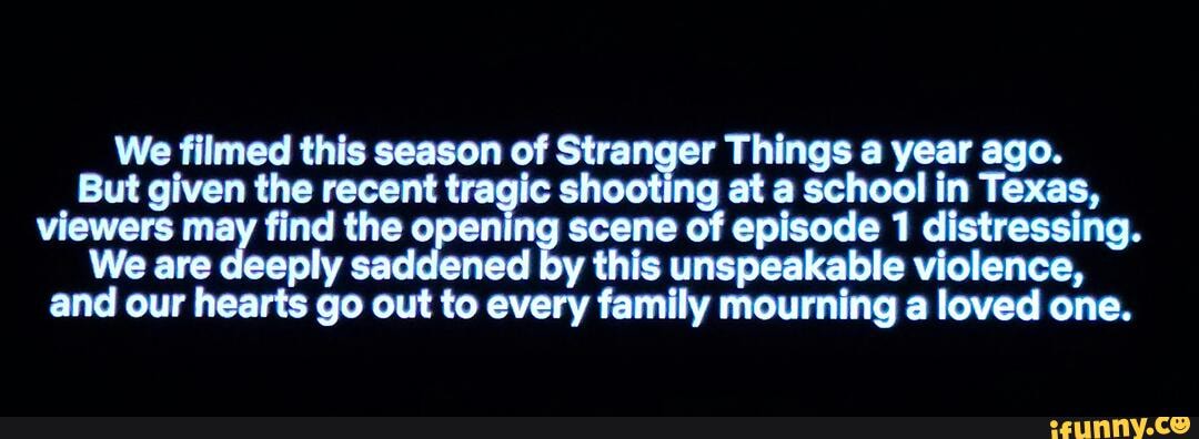 Content Warning before the first episode of Stranger Things season 4 ...
