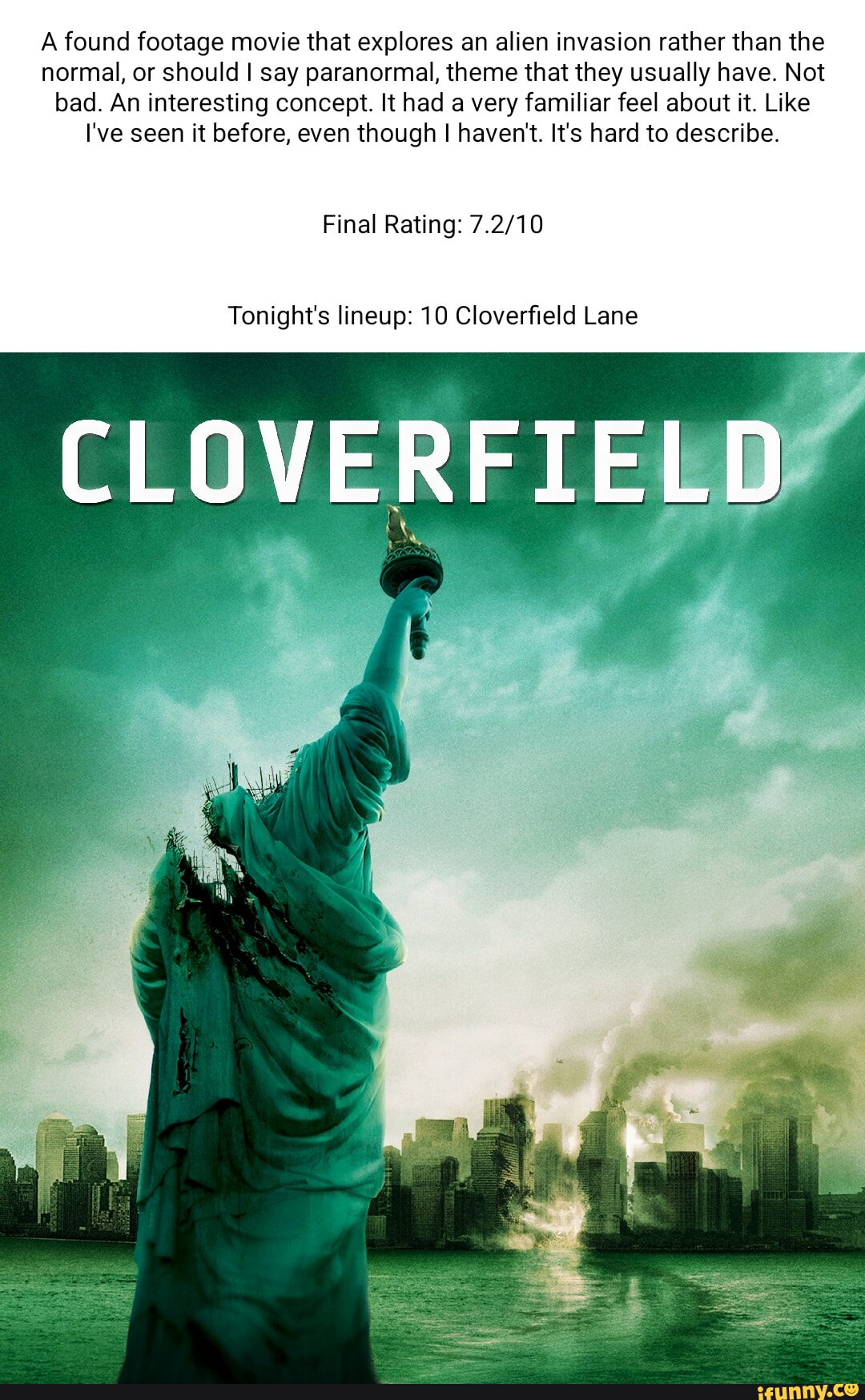 Cloverfield memes. Best Collection of funny Cloverfield pictures on iFunny