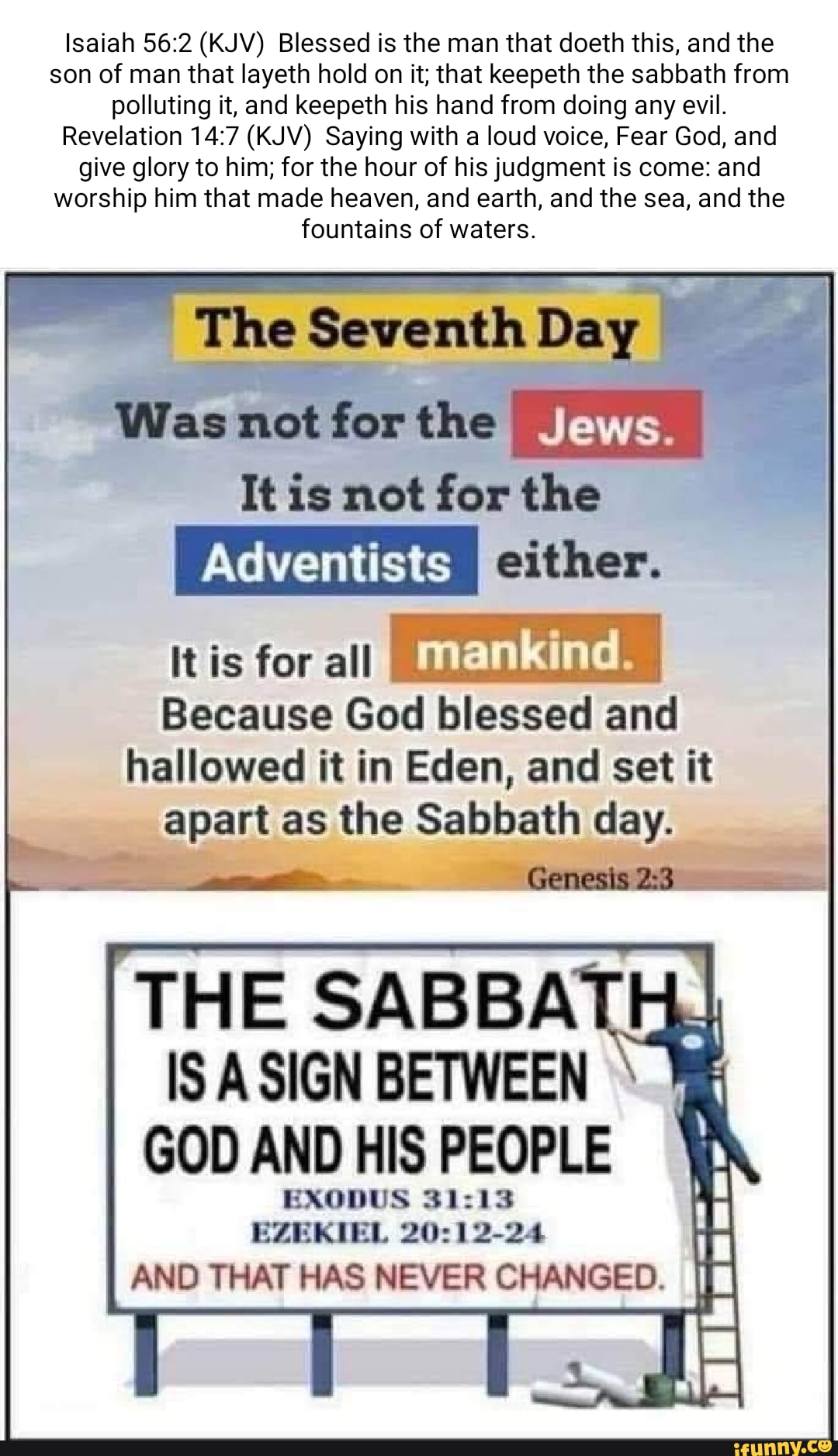 Isaiah (KJV) Blessed is the man that doeth this, and the son of man ...