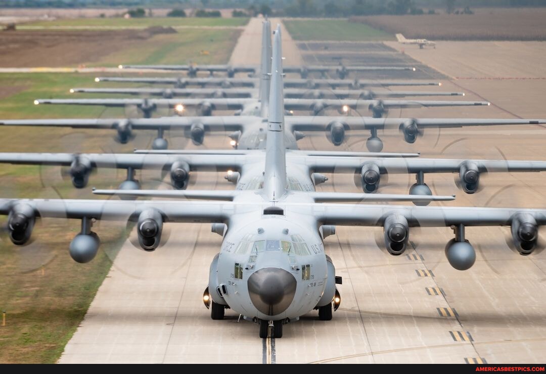 🎵 Rollin' down the strip ️ . Seven C-130 Hercules aircraft were mass ...