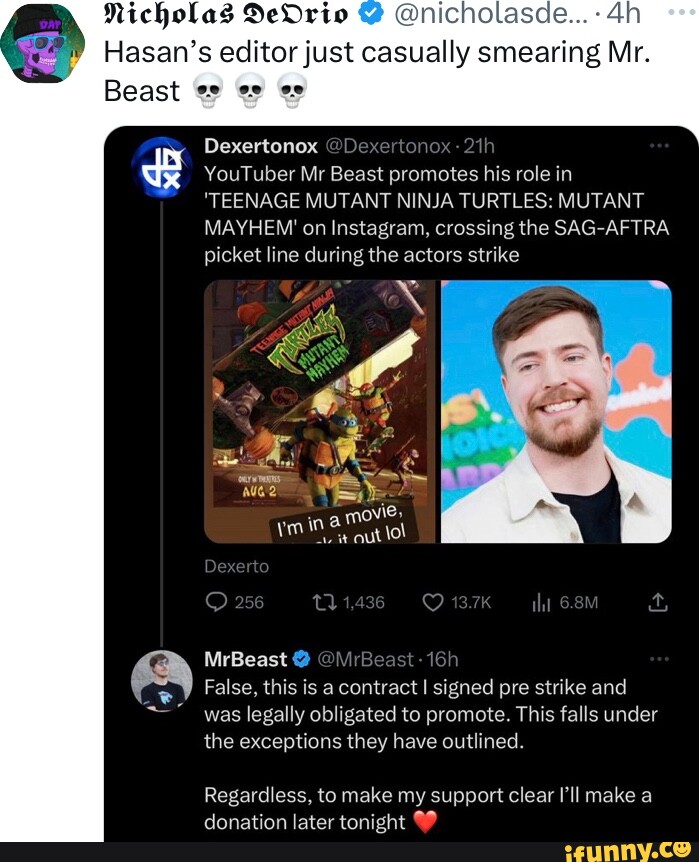 Nicholas DeOrio @nicholasde...-4h Hasan's editor just casually smearing ...