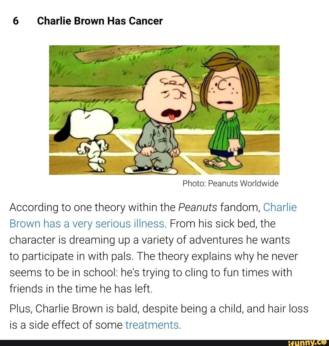 6 Charlie Brown Has Cancer According to one theory within the Peanuts ...