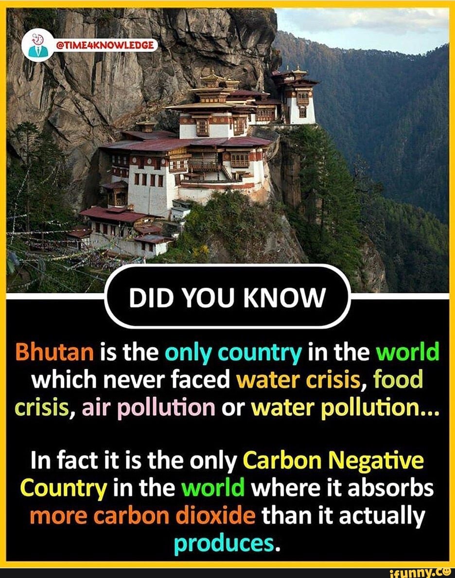 Bhutan is the only country in the world which never faced water crisis ...