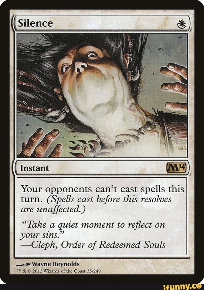 Instant Your opponents can't cast spells this turn. (Spells cast before ...