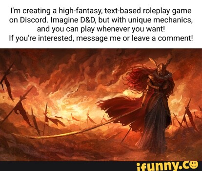 I'm creating a high fantasy teet based roleplay game on Discord Imagine ...