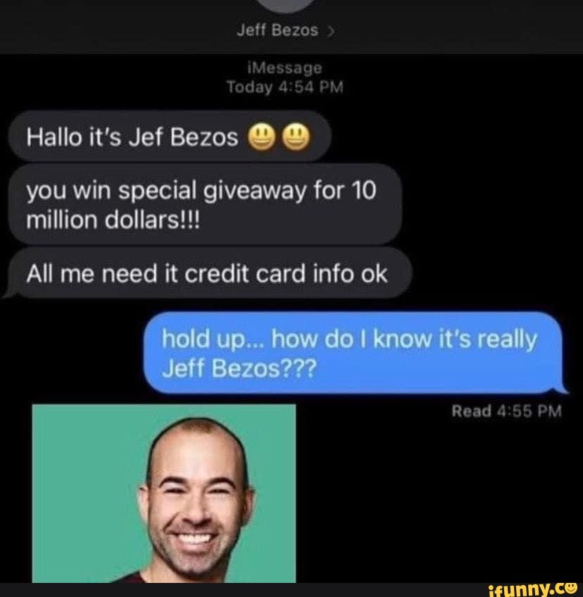 Jeff Bezos Message Today 4 54 Hallo it's Jef Bezos you win special ...