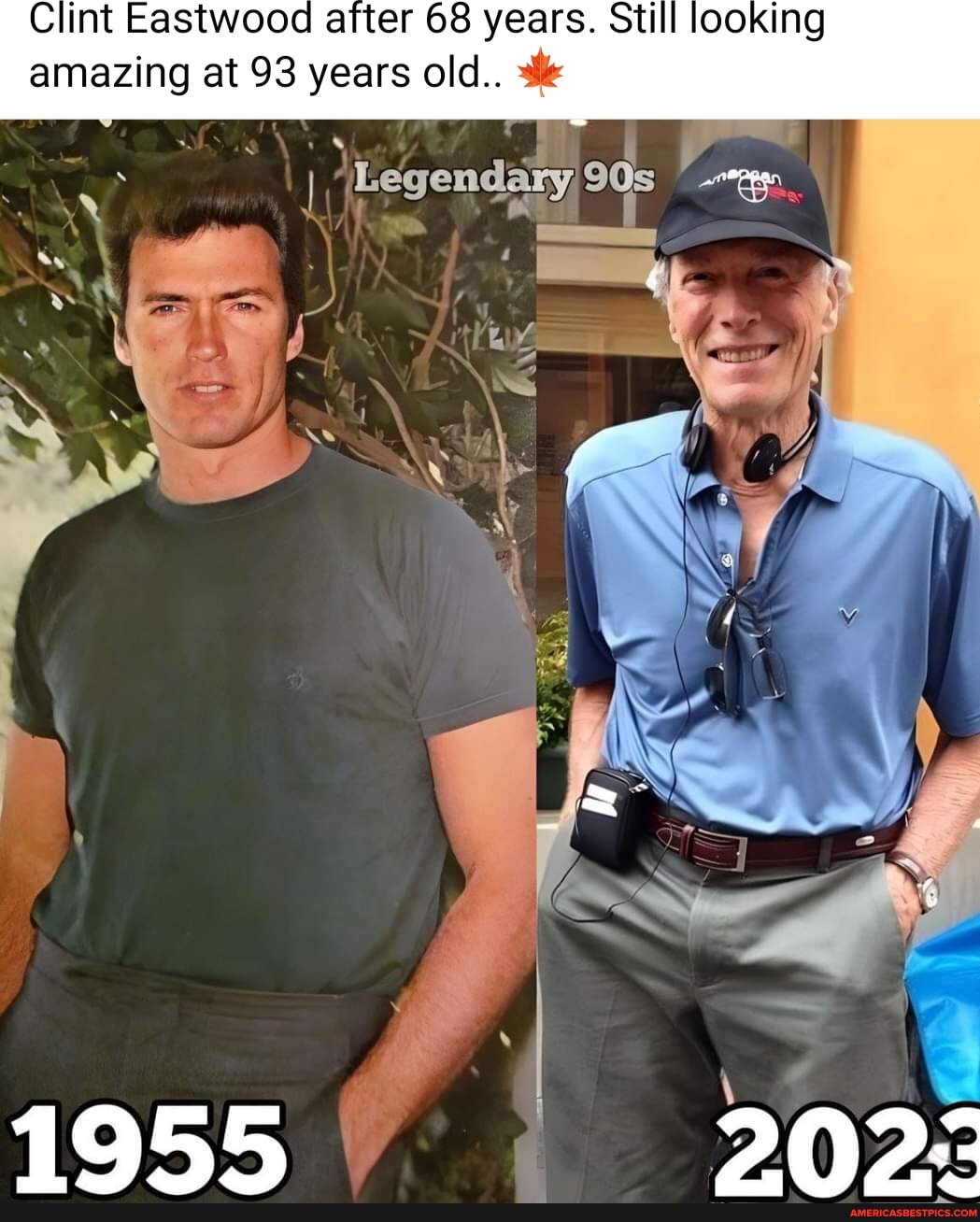 Clint Eastwood after 68 years. Still looking amazing at 93 years old ...
