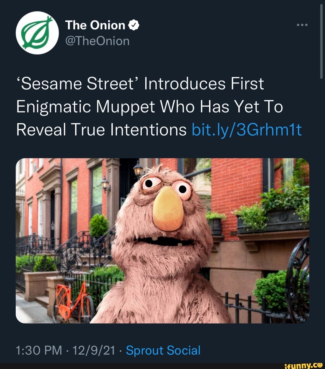 & The Onion @ @TheOnion 'Sesame Street' Introduces First Enigmatic ...