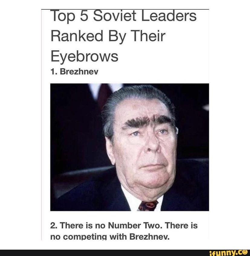 Top 5 Soviet Leaders Ranked By Their Eyebrows 1. Brezhnev 2. There is ...