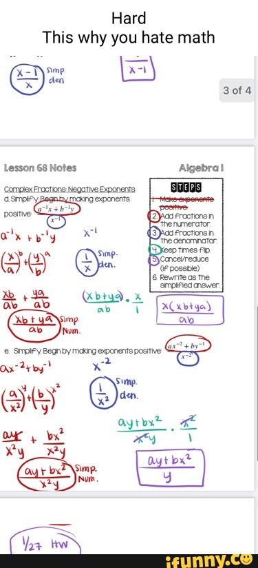 Hard This why you hate math 4 Lesson 68 Notes Algebral (Complex ...