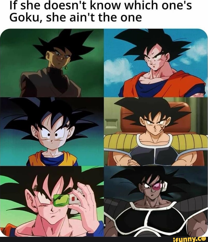 If she doesn't know which one's Goku, she ain't the one - iFunny