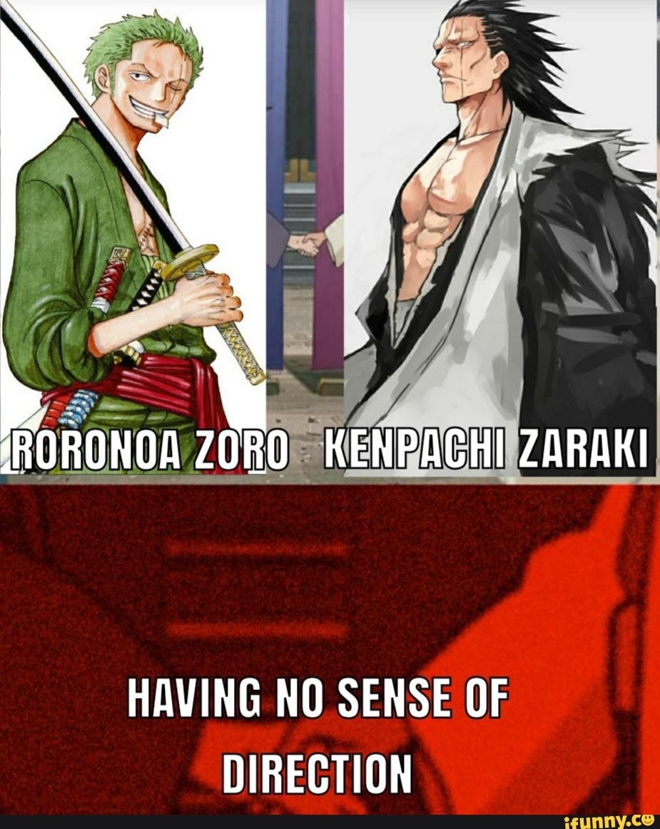 (RORONOA ZORO KENPACHI ZARAKI HAVING NO SENSE OF DIRECTION - iFunny