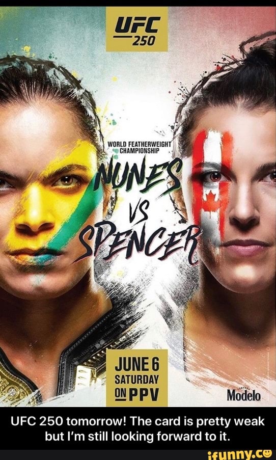 UFC 250 tomorrow! The card is pretty weak but I'm still looki - UFC 250 ...