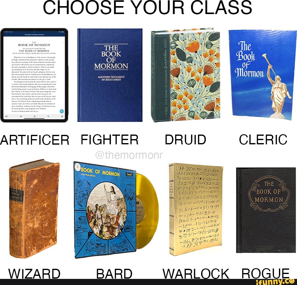 CHOOSE YOUR CLASS THE BOOK MORMON ARTIFICER FIGHTER "The Book OF CLERIC ...