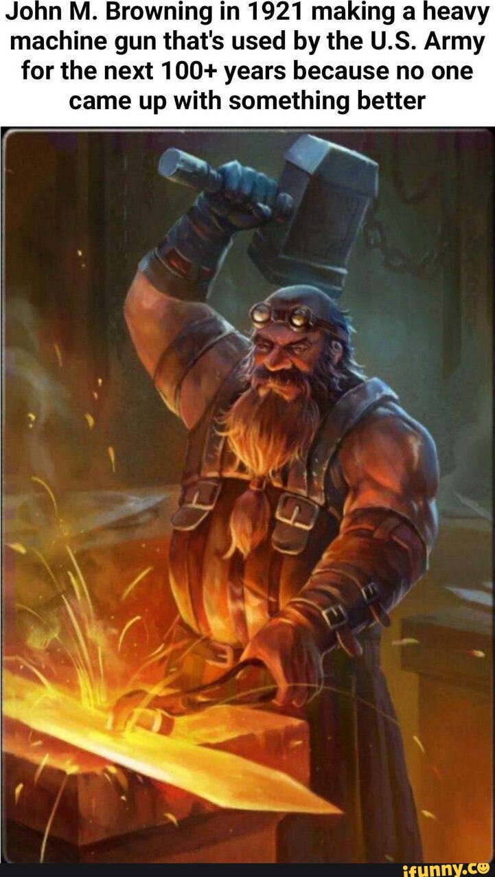 John MM. Browning in 1921 making a heavy machine gun that's used by the ...