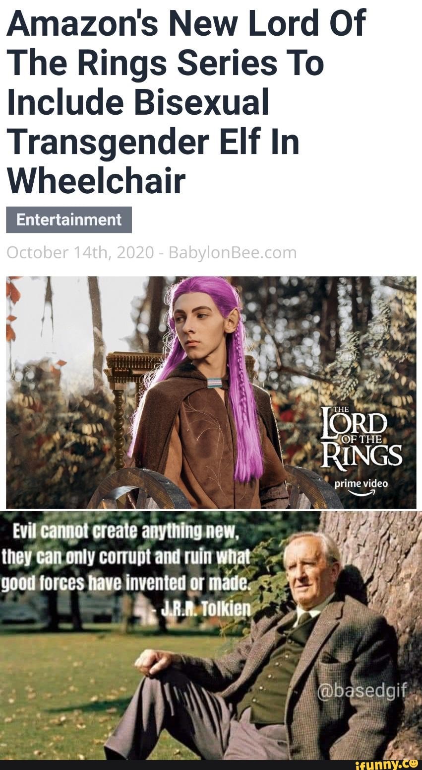 Amazon's New Lord Of The Rings Series To Include Bisexual Transgender ...