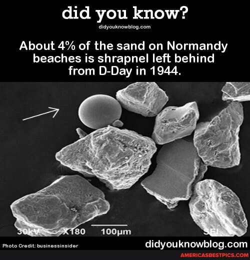 Did you know? About 4% of the sand on Normandy beaches is shrapnel left ...