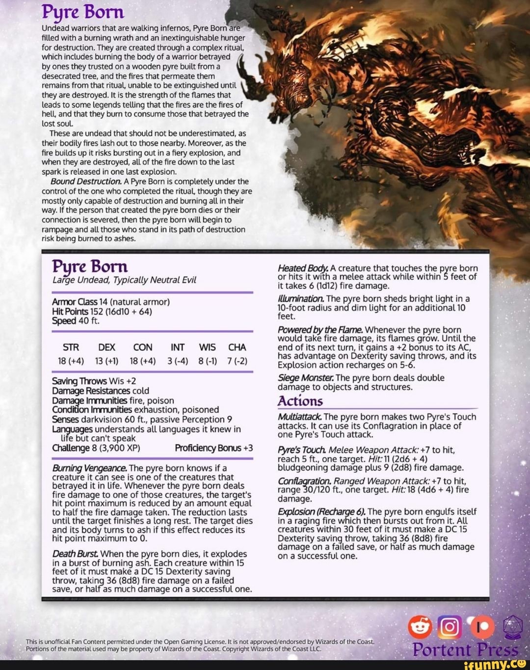 Pyre Born Undead warriors that are walking infernos, Pyre Born are ...