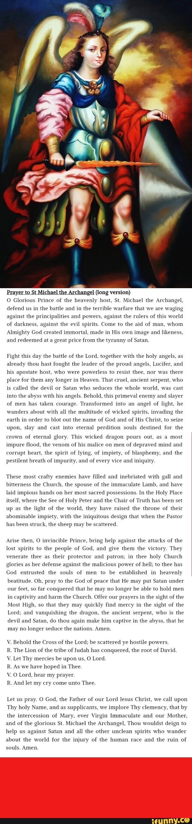 Prayer to St Michael the Archangel (long version) O Glorious Prince of ...