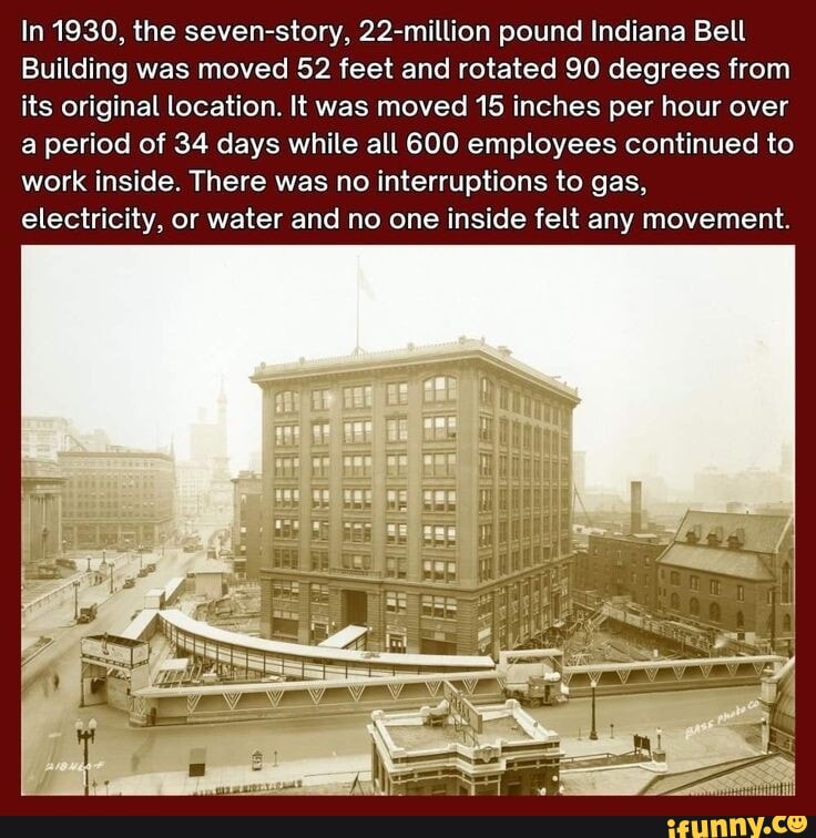 In 1930, the seven-story, 22-million pound Indiana Bell Building was ...