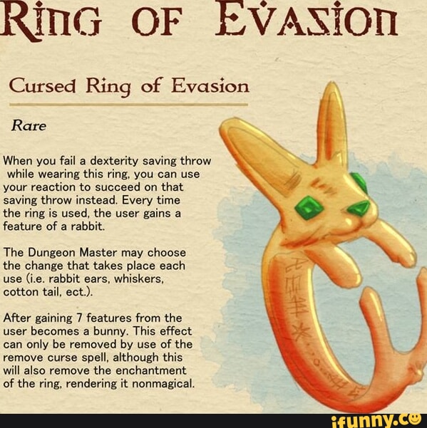 RinG OF VANION I Cursed Ring of Evasion Rare When you fail a dexterity ...