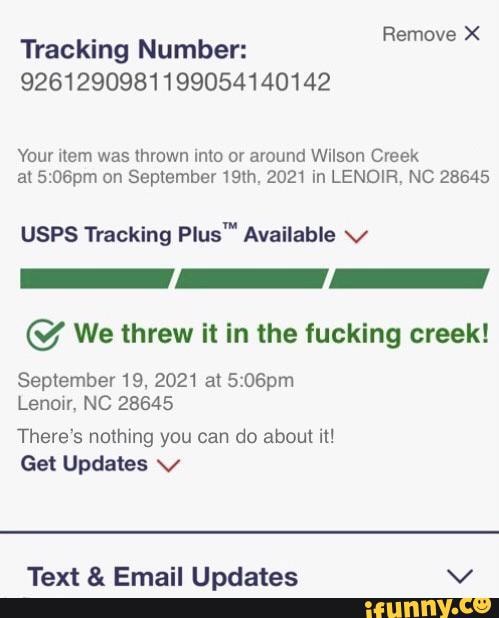 Tracking Number: Remove 9261290981199054140142 Your item was thrown ...