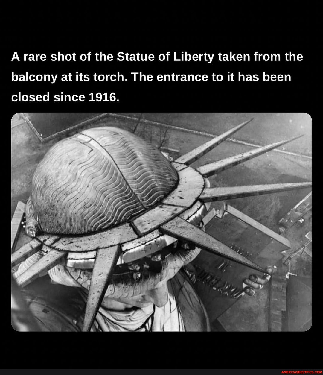 This rare photograph of the Statue of Liberty captures a view from the ...