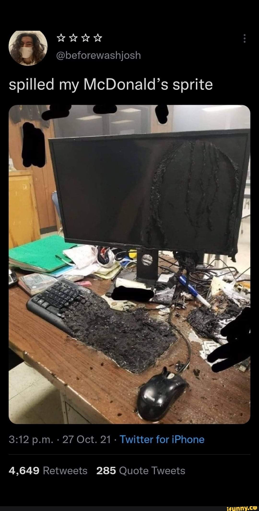 Ww ww spilled my McDonald's sprite ae hid 4,649 Retweets 285 Quote ...